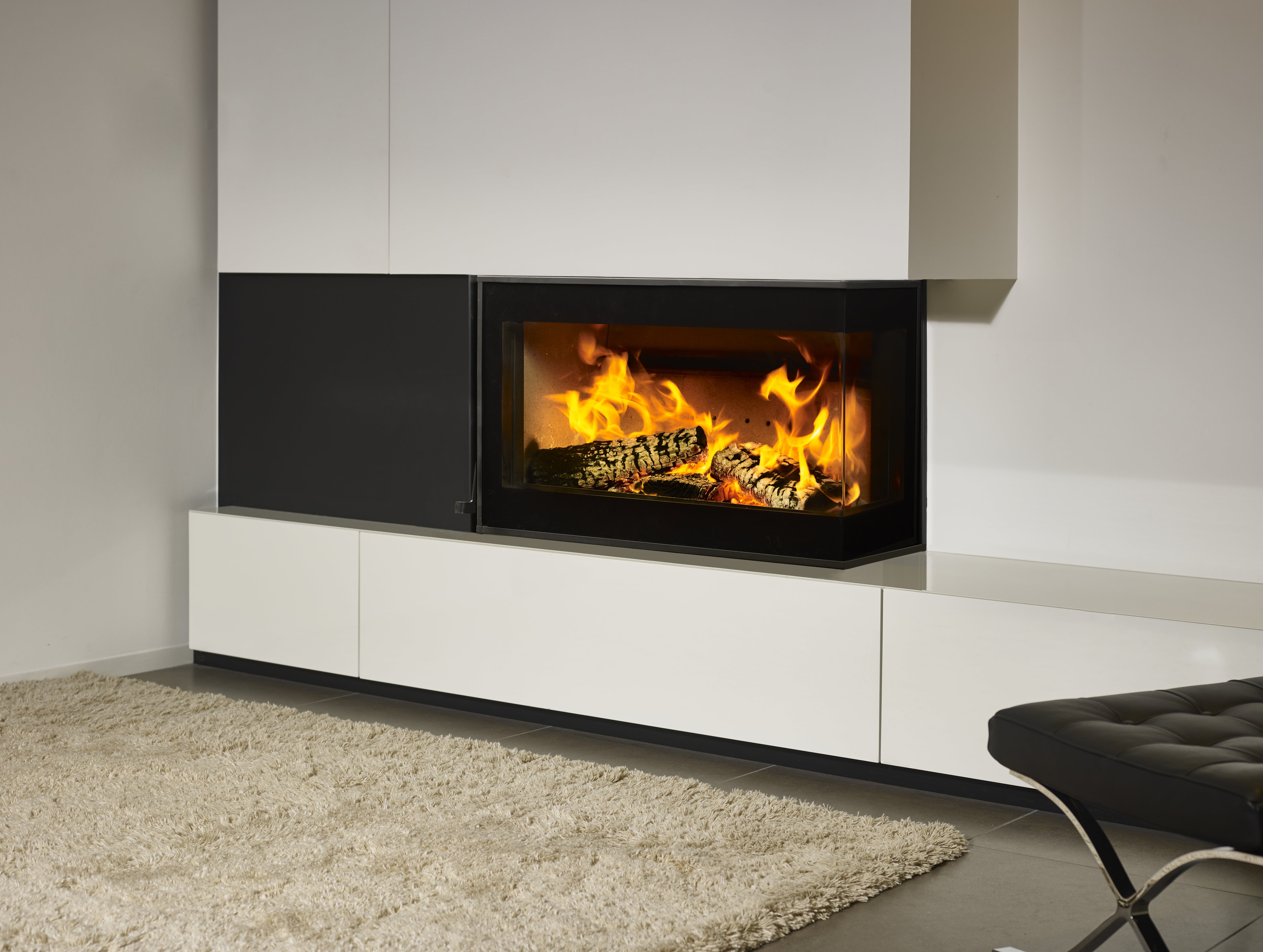 Insert à Bois Jidé Corner - Insert pour cheminée fabriqué en Belgique